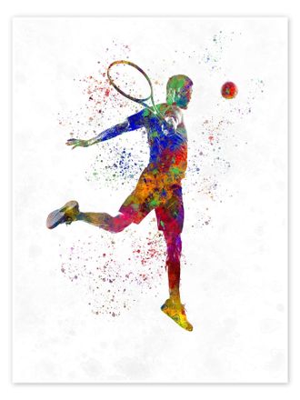 Posterlounge Tennisspieler II Poster von nobelart 60 x 80 cm Bunt Wandbilder Wanddeko