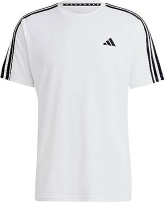 adidas T-shirt dentraînement à manches courtes pour homme - Motif 3 bandes - Pour adulte, Blanc / noir, XL