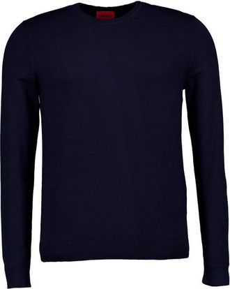 HUGO BOSS Herren Pullover blau unifarben