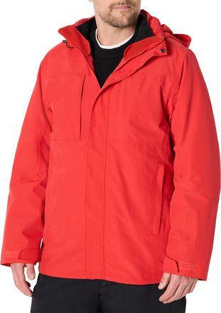 Amazon Essentials Herren Wasserabweisende 3-in-1-Schneejacke, Kräftiges Mohnrot, XXL