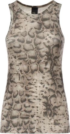 Pinko Pinko, Femme, Tops, Beige, Taille: 40 FR Belfiore Canotta Costina Stamp