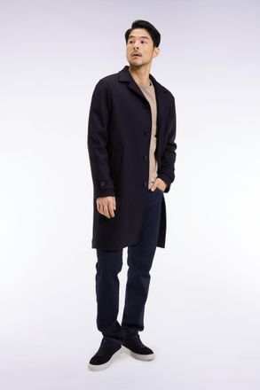 Eden Park Manteau En Laine M&eacute;lang&eacute;e Marine