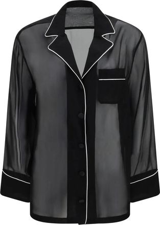 Dolce & Gabbana Chiffon-Bluse - - Blouses & Shirts - Damen - Schwarzk - L