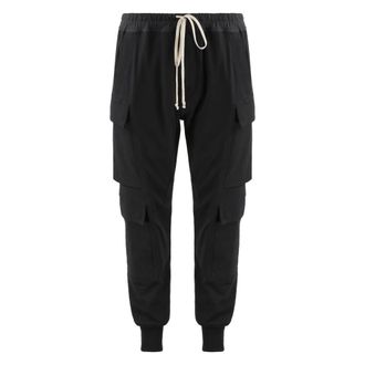 Rick Owens Homme, Pantalons, Noir, Taille: XL Stretch Cotton Track-pants