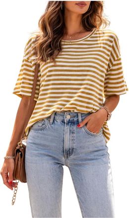 PDR Phisique Du Role Femme, Tops, Multicolore, Taille: 36/38 FR Maglia in cotone paricollo a scatola rigata