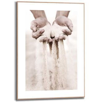 Reinders Gerahmtes Bild, Sand in den H&auml;nden, Home Office, Bilder, Wanddeko, Room Decor, MDF, Beige, 70 x 50