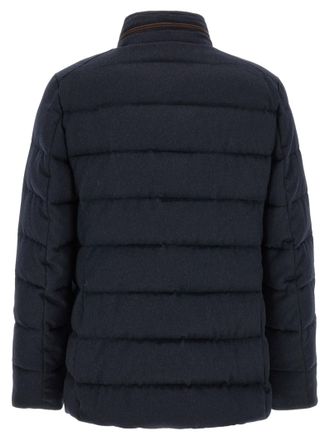 Moorer Mens Blue Wool Full-Length Jacket Clothing