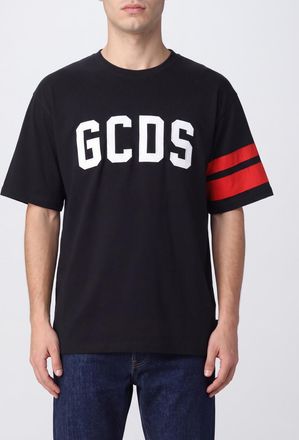 GCDS Baumwoll-T-Shirt mit Kontrastlogo und Rundhalsausschnitt