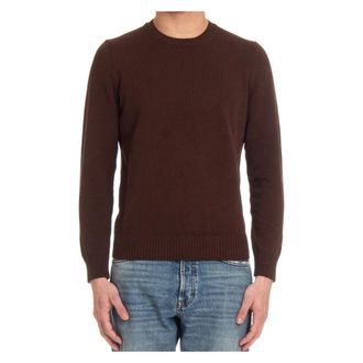 Drumohr Brauner Baumwoll-Rundhalspullover - - Knitwear - Herren - Braun - 2XL