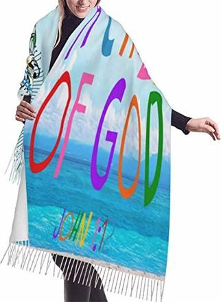 Generic Châles Et Étoles À Pompons, Étude Biblique Du Dimanche, Religion, Dieu, Océan, Fête De Mariage Étole Châle De Femme Hiver Chaud Châle Élégant Foulards