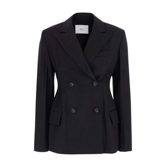 Tela Florence Zweireihiger Blazer - - Jackets - Damen - Schwarzk - M