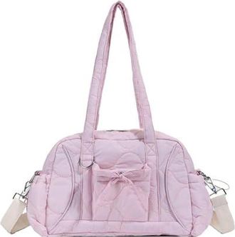 Generic Sac fourre-tout matelass&eacute; pour femme, grand sac &agrave; bandouli&egrave;re avec noeud mignon, sac &agrave; main l&eacute;ger et moelleux pour enseignant, infirmi&egrave;re, travail, sa