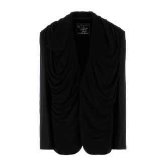 Y / Project Schwarzer Stretch-Twill Oversize Blazer - - Jackets - Damen - Schwarzk - 2XS