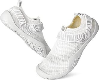 Eagsouni Chaussures Aquatiques Chaussures de Sport Nautique Chaussons de Piscine et Plage Séchage Rapide Barefoot Yoga Surf pour Hommes Femmes,91 Blanc,EU42