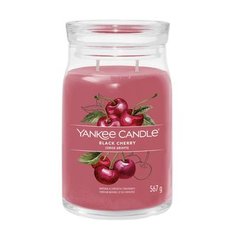 Yankee Candle Company Signature Duftkerze ; große Kerze mit langer Brenndauer Black Cherry ; Soja-Wachs-Mix