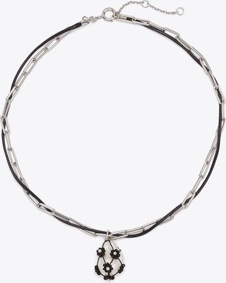Tory Burch Curiosity Double-Strand Pearl Pendant