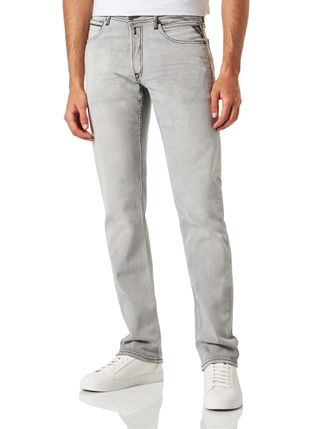 Replay Herren Jeans Grover Straight-Fit Bio, Light Grey 095 (Grau), 28W / 32L