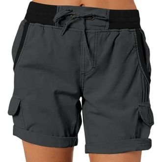 Generic Short Cargo pour Femme - Pantalon Court d&eacute;t&eacute; pour Femme - Cordon de Serrage - Taille Haute - Short Cargo Confortable et d&eacute;contract&eacute; - Pantalon dext&eacute;ri
