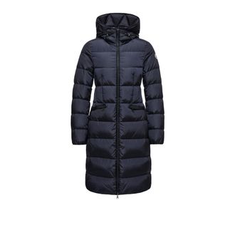 Moncler Moncler Doudoune Longue Avocette &Agrave; Capuche, Femme, Bleu, Taille: 00