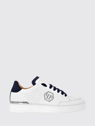 Philipp Plein Baskets en cuir et su&egrave;de avec monogramme et logo Hexagon