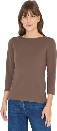 Cecil Basic Shirt in Unifarbe urban Taupe XXL