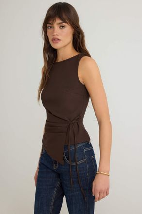 Trendyol Damen &auml;rmellose Bluse, regular fit - Braun