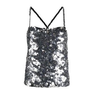 Sonia Rykiel Tanktop mit Pailletten und eckigem Ausschnitt - - Tops - Damen - Grau - S