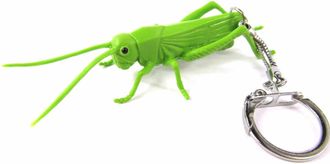 Miniblings Heuschrecke Grash&uuml;pfer Insekt Schl&uuml;sselanh&auml;nger - Handmade Modeschmuck I Anh&auml;nger Schl&uuml;sselring Schl&uuml;sselband Keyring - Heuschrecke Grash&uuml;pfer Insekt