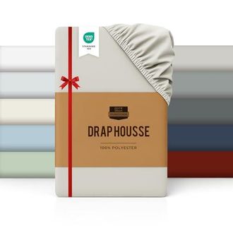 Puredown Lot de 2 Drap Housse 150x190 cm avec Bonnet de 30 cm pour Matelas &Eacute;pais - Prot&egrave;ge-Matelas Polyester Microfibre Bross&eacute;e, Parure de Lit Certifi&eacute; Oeko-Te