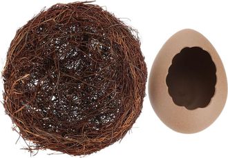 Garneck Keramik-vase Im Eierschalen-Design Mit Dekorativem Vogel-Nest Hydroponischer Blumenübertopf Glatte Oberfläche Vielseitig Für Wohn Bürodekoration Moder