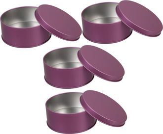 Valiclud 4stücke Runde Blechdose Aus Weißblech Leerer Metallbehälter Mit Deckel Große Aufbewahrungsbox Für Kekse Und Süßigkeiten Home Organizer Geeignet