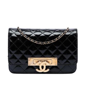 Chanel Pre-owned Vintage Patent Flap Crossbody Bag - - Pre-owned - Damen - Schwarzk - ONE SIZE