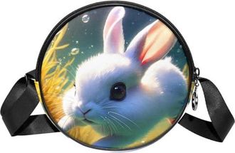 Generic Petit sac &agrave; bandouli&egrave;re circulaire pour femme, petit sac &agrave; bandouli&egrave;re avec fermeture &eacute;clair et bretelles r&eacute;glables style d&eacute;contract&eacute; pour femmes et f