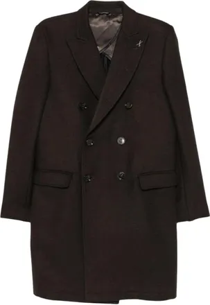 Daniele Alessandrini Homme, Manteaux, Brun, Taille: L Manteau crois&eacute;