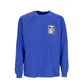 Obey Homme, Sweatshirts et sweats &agrave; capuche, Bleu, Taille: XL Eyes Icon 2 T-shirt &agrave; Manches Longues