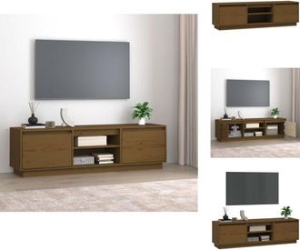 vidaXL Vidaxl - TV-Schrank Honigbraun 140x35x40 cm Massivholz Kiefer - tv Schrank - Holzmöbel - Kiefernholz - Rustikal - Wohnzimmerschrank