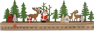 Riffelmacher & Weinberger Adventskalender Landschaft mit Kugel-Schieber Natur Grün Rot & Weiß aus Holz