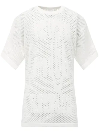 Maison Margiela t-shirt en maille intarsia - Blanc