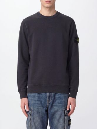 Stone Island Rundhals-Sweatshirt aus Baumwolle mit Compass-Logo-Patch