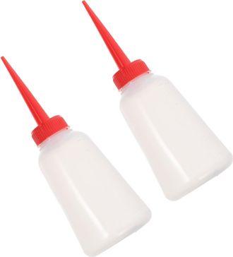 Hemobllo 2 Stück Teiliges Nähmaschinen Ölflaschen Kunststoff Öler mit Präzisionsnadel Rot und Transparent für Flache und Nadelnähmaschinen Ersatzölkanne Genaue