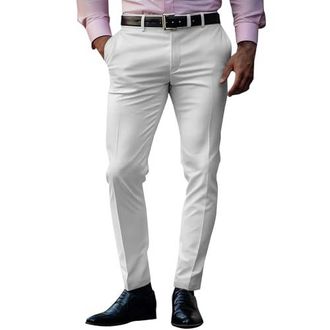 Generic Pantalon formel extensible pour homme - Style d&eacute;contract&eacute; - Pour le bureau - Coupe classique - Taille extensible - Infroissable - Avant plat - Entreti