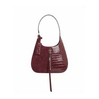 John Richmond John Richmond Schultertasche aus zwei Materialien mit Kroko-Pr&auml;gung - - Bags - Damen - Rot - ONE SIZE