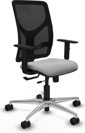 Piqueras y Crespo Stuhl mit R&uuml;ckenlehne f&uuml;r Lendenwirbels&auml;ule, mit 1D-Armlehnen, ausgestattet mit Syncro/Traslack und Schneideschaum, mit Rollen von 65 mm, Nylon, Schwa