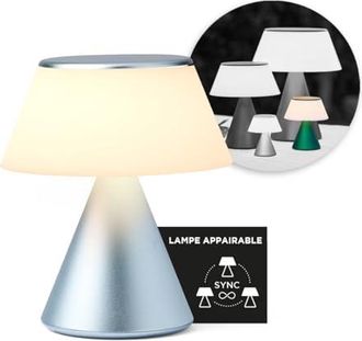 Lexon Lampe de bureau LED LUMA M, lampe de table sans fil tactile avec variateur dintensité et synchronisation multi lampes, 9 couleurs de lumière pour bure