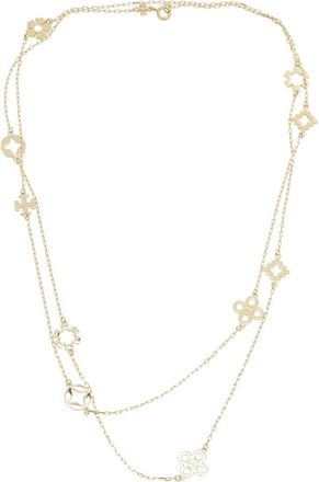 Tory Burch Tory Burch Halskette - Delicate Double-Layered Necklace With Floral And G - Gr. unisize - in Mehrfarbig - f&uuml;r Damen