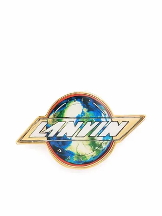 Lanvin broche &agrave; plaque logo - Or