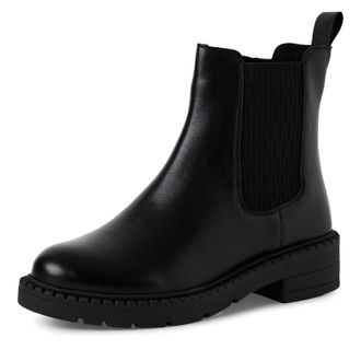 Marco Tozzi Marco Tozzi Damen Chelsea Boots aus Leder Klassisch, Schwarz (Black), 38 EU