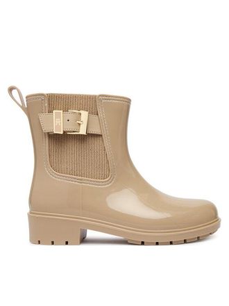 Tommy Hilfiger Gummistiefel Th Buckle Glossy Ankle Rain Boot FW0FW09543 Beige