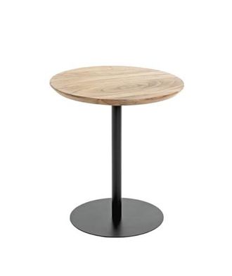 Haku M&ouml;bel Beistelltisch, akazie, schwarz, Massivholz, Metall, Stahlrohr - Ma&szlig;e: H 45 x &Oslash; 40 cm, Style: Urban Collective