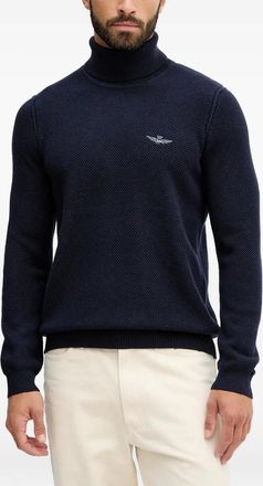 Aeronautica turtleneck logo sweater - Blau